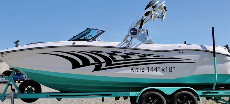 Universal Fit Ski Boat Graphics Kit. Easy DIY Install. Replace Old ...