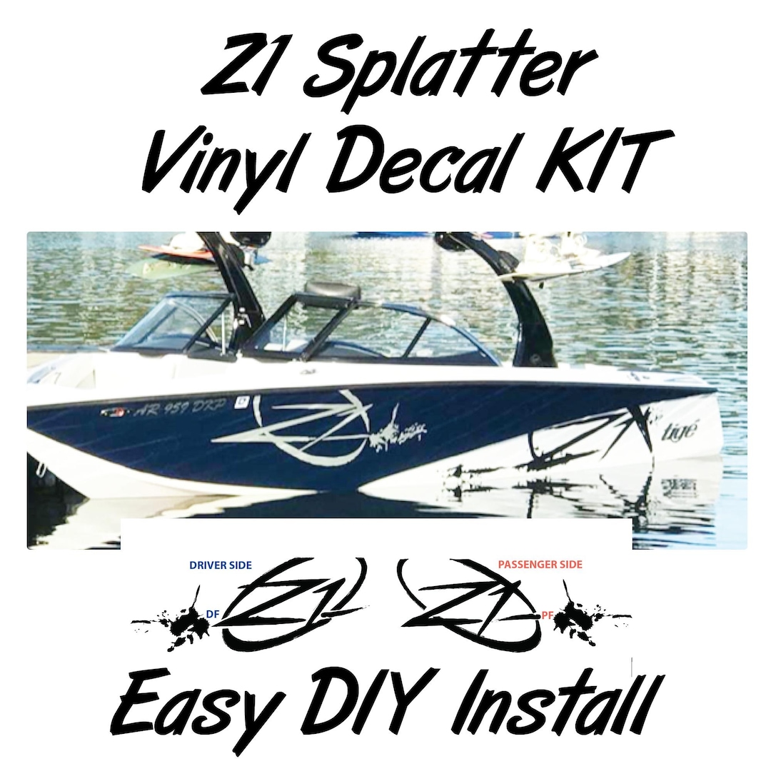 Tige Z1 Splatter Vinyl Graphic Kit for Tige Ski Boats. Multiple Color ...
