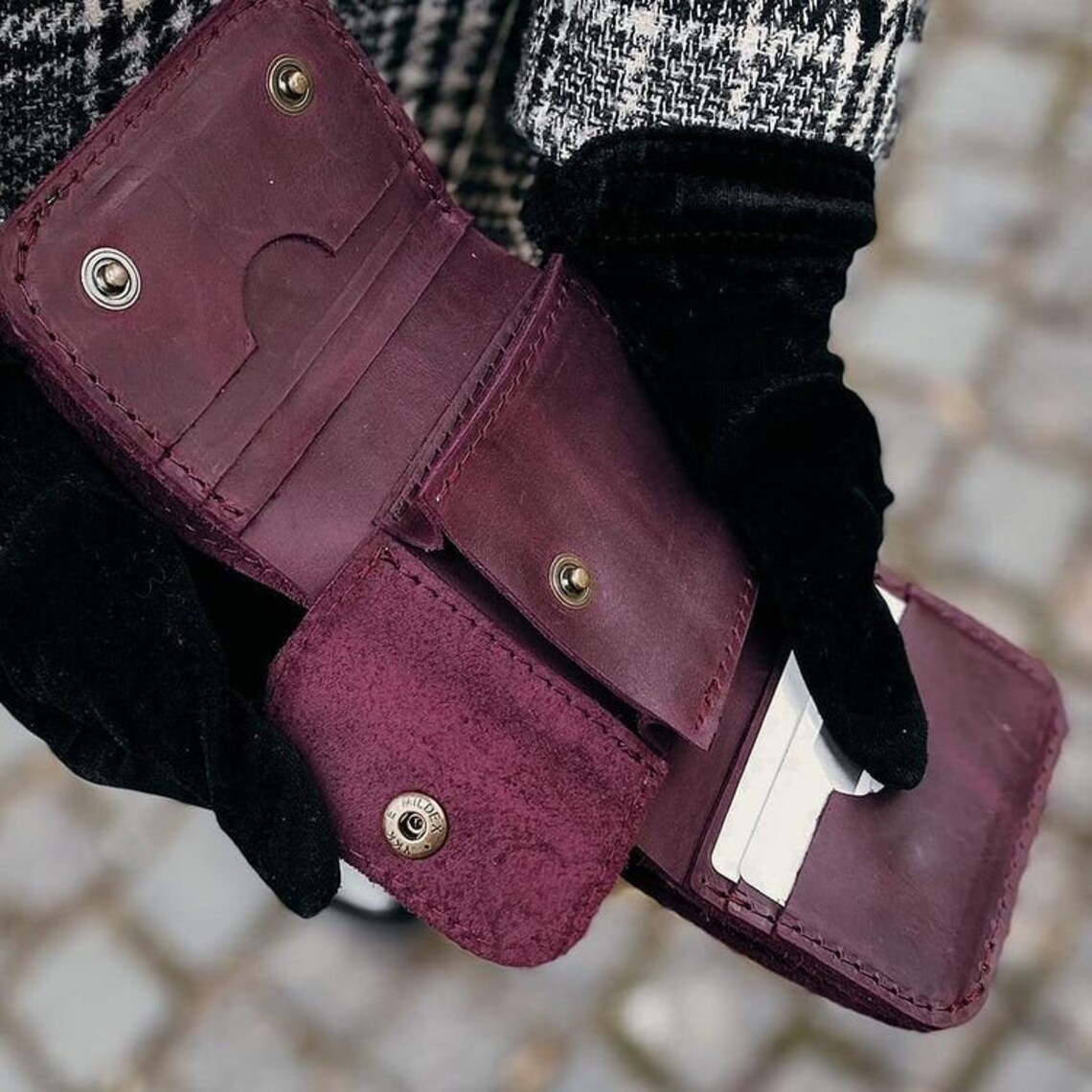 Mini Wallet Pocket Wallet Women's Leather Wallet - Etsy