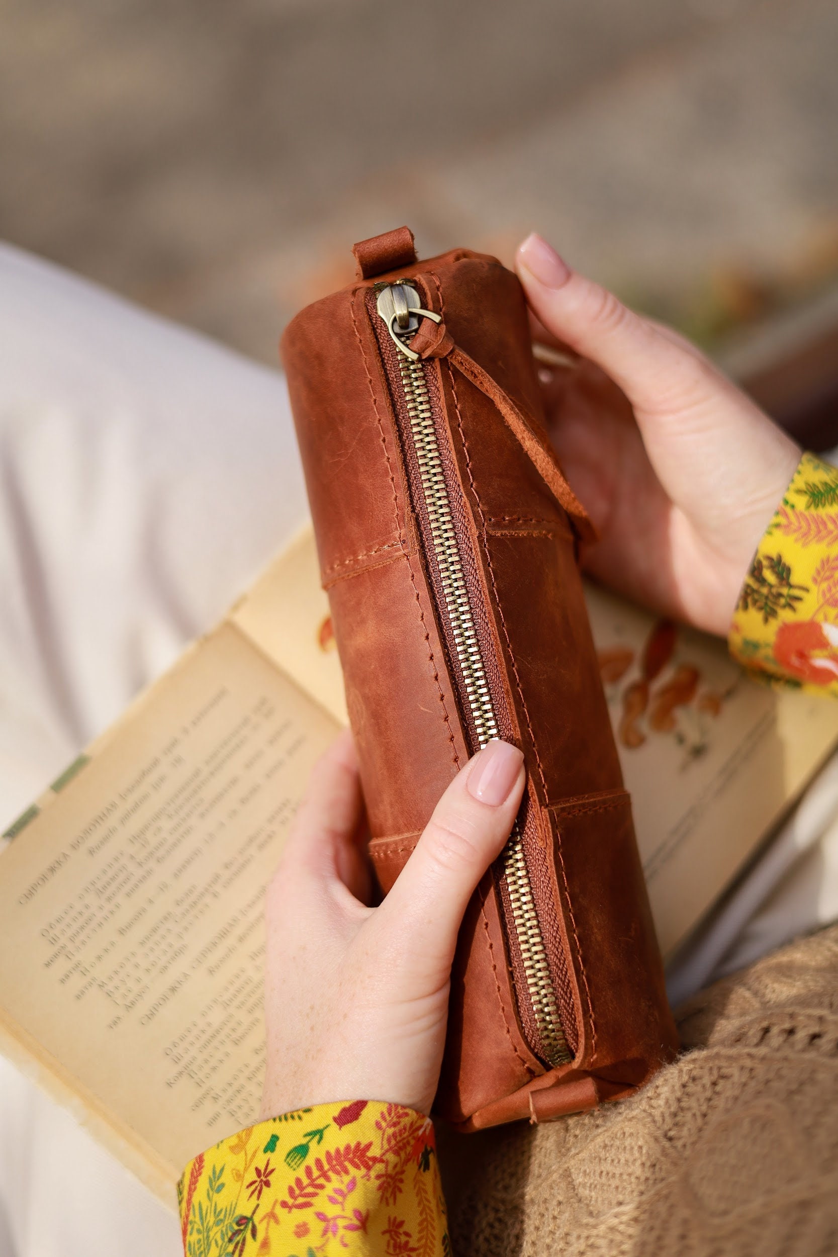 Cute Leather Aesthetic Tube Pencil Case Makeup Case - Etsy