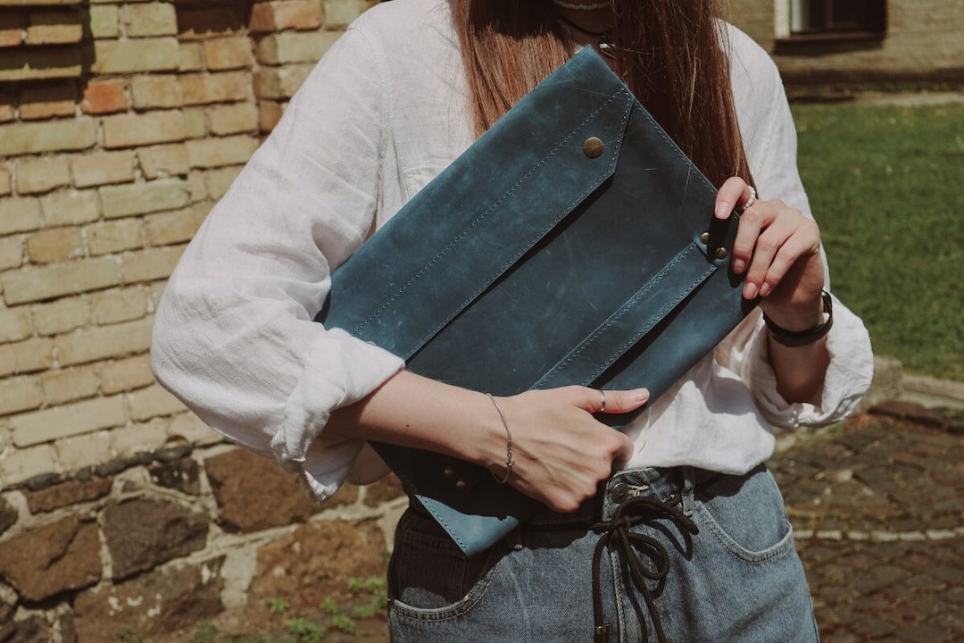Leather Engraved Portfolio for Women Leather Folder MacBook Case - Etsy