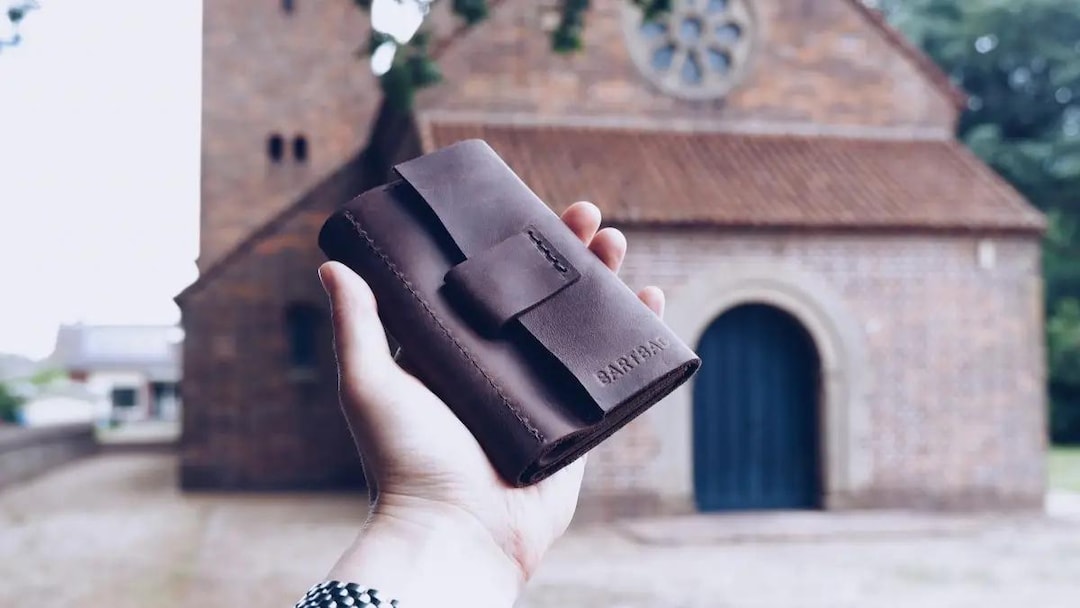 Vintage Leather Key Holder, Unisex Key Case With Snap Closure, Key ...