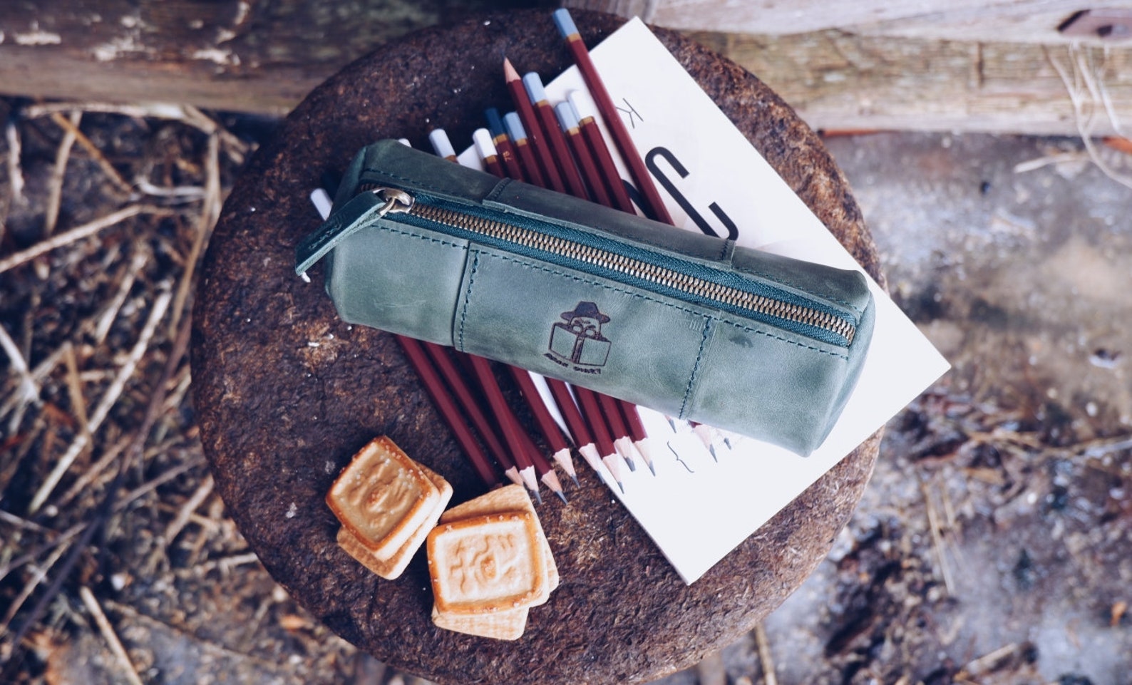 Cute Leather Aesthetic Tube Pencil Case Makeup Case - Etsy
