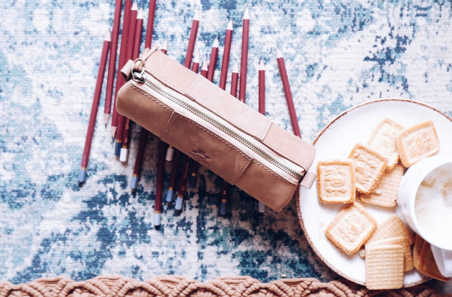 Cute Leather Aesthetic Tube Pencil Case Makeup Case - Etsy