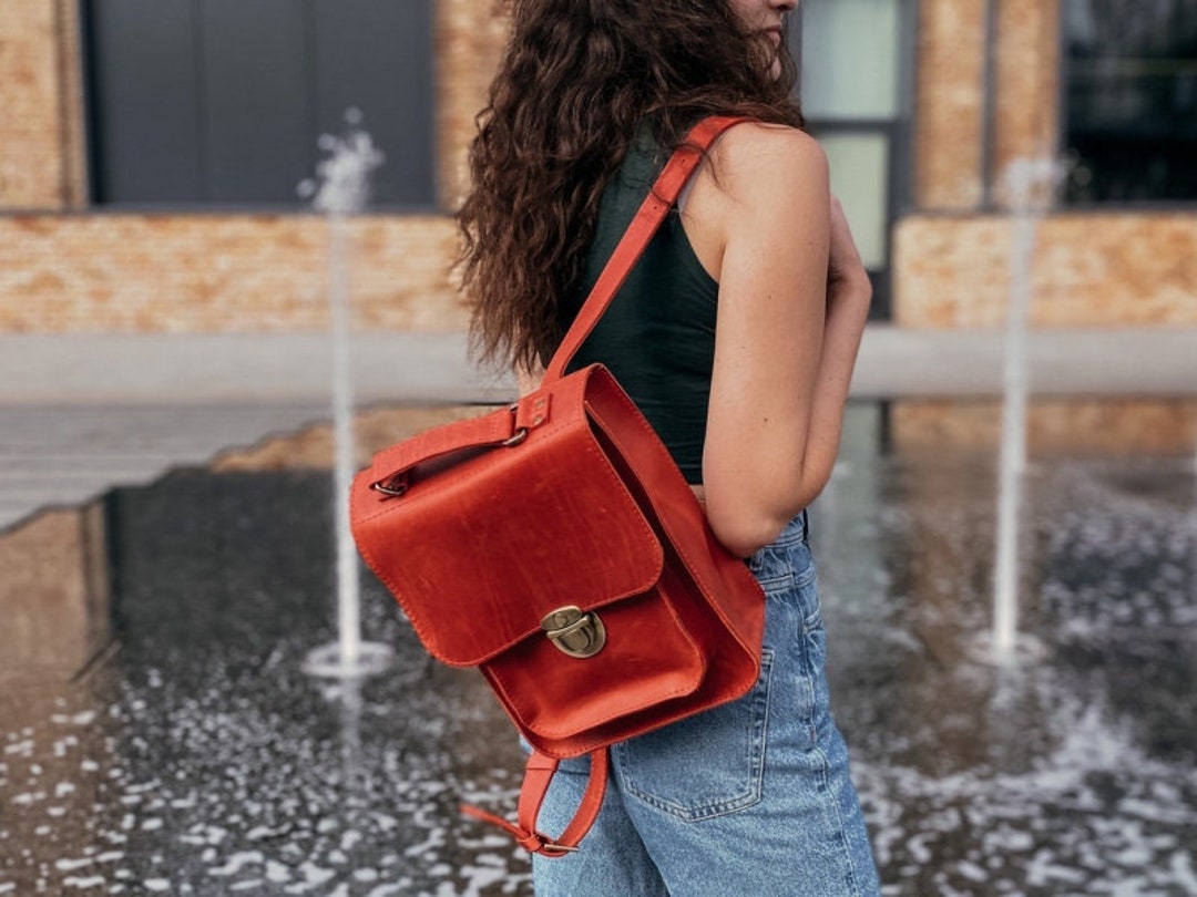 Small Backpack Leather Rucksack for Women Leather Backpack - Etsy
