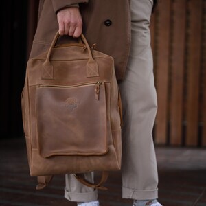 Leather Backpack Men Work Backpack Laptop Backpack Backpack Purse ...