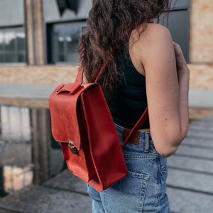 Small Backpack Leather Rucksack for Women Leather Backpack - Etsy