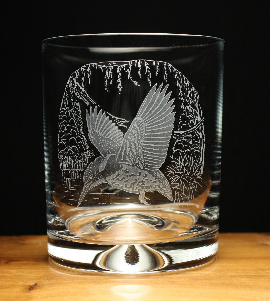 Kingfisher Design Engraved Glass Tumbler Gift Present - Etsy UK