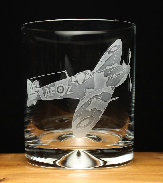 Spitfire WW2 Airforce Aeroplane Aircraft Engraved Glass | Etsy