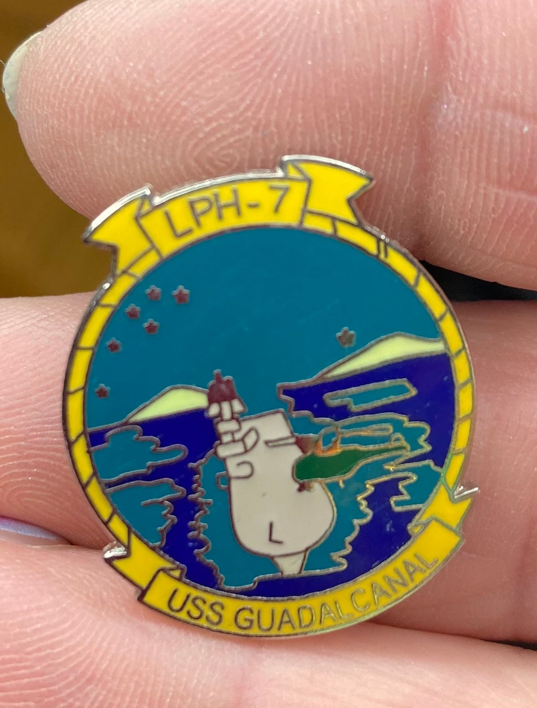 LPH-7 USS Guadal Canal Lapel Pin Sweater Jacket Hat Vest K515 - Etsy