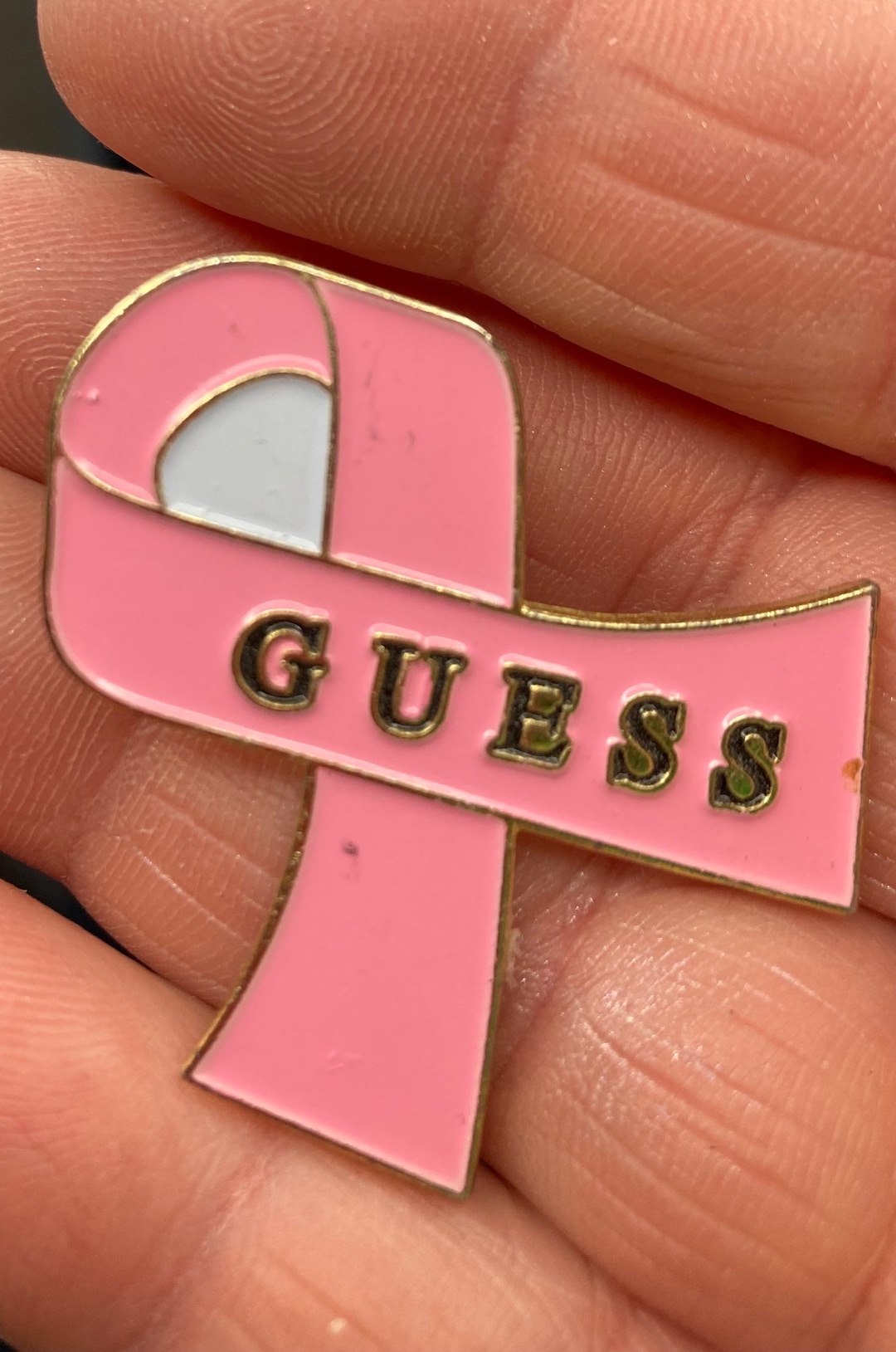 Guess Pink Support Ribbon Lapel Pin Sweater Jacket Hat Vest K515 - Etsy