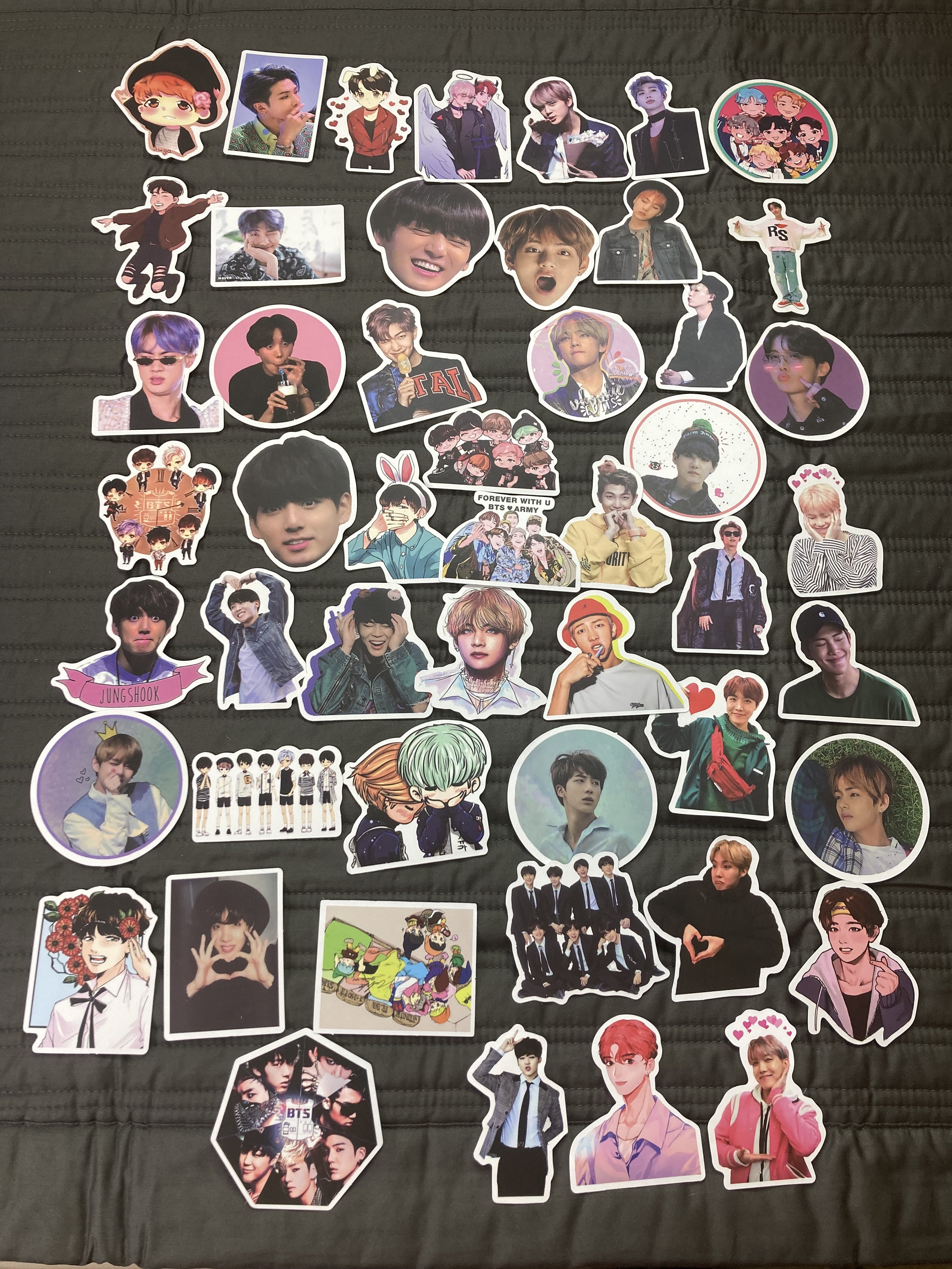 50 Waterproof BTS Boy Band Sticker Lot Car Laptop Decals Colorful R10 ...