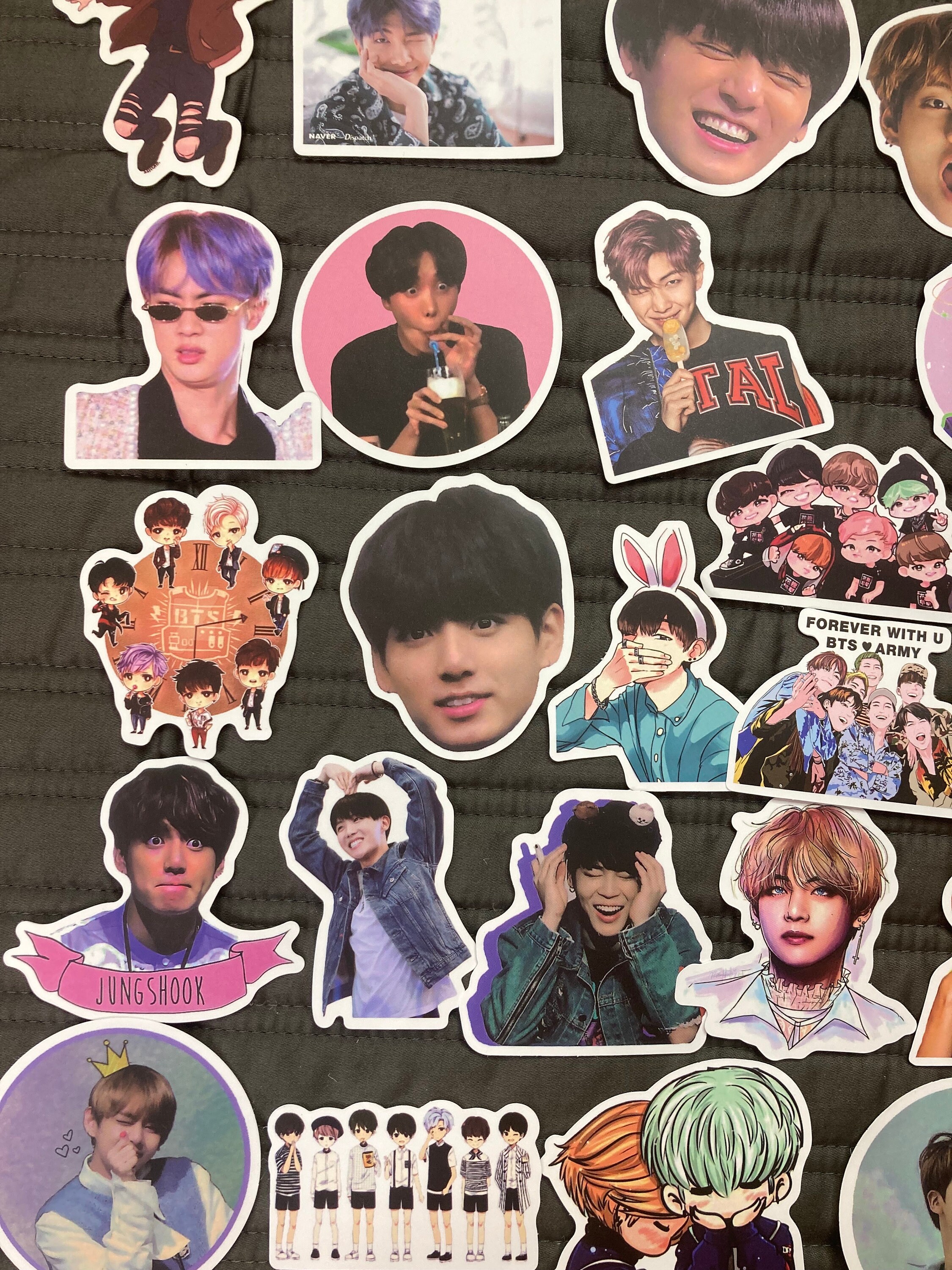 50 Waterproof BTS Boy Band Sticker Lot Car Laptop Decals Colorful R10 ...