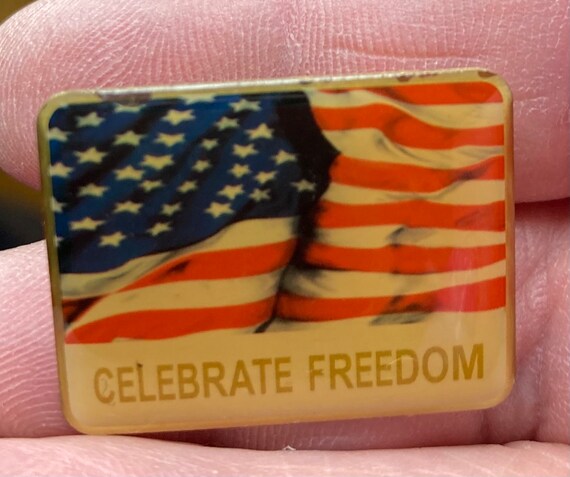 Celebrating freedom American flag lapel pin sweater j… - Gem