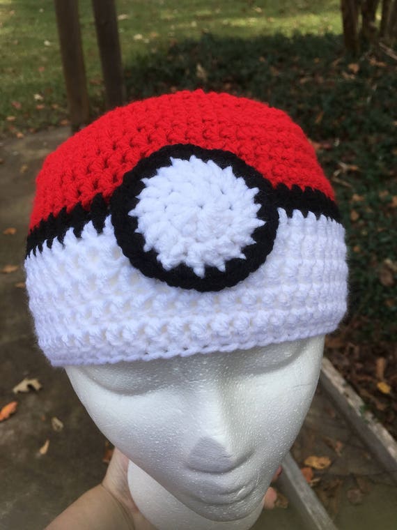 Pokeball Hat / Crochet Pokeball Hat / Pokemon Hat / Unisex | Etsy