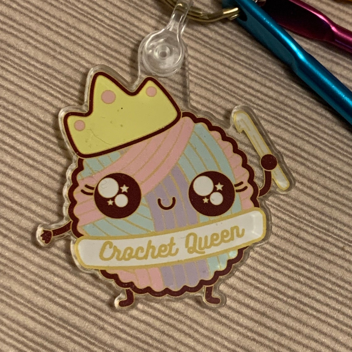 Crochet Queen Keychain / Crochet Keychain / Gift for Crocheter - Etsy
