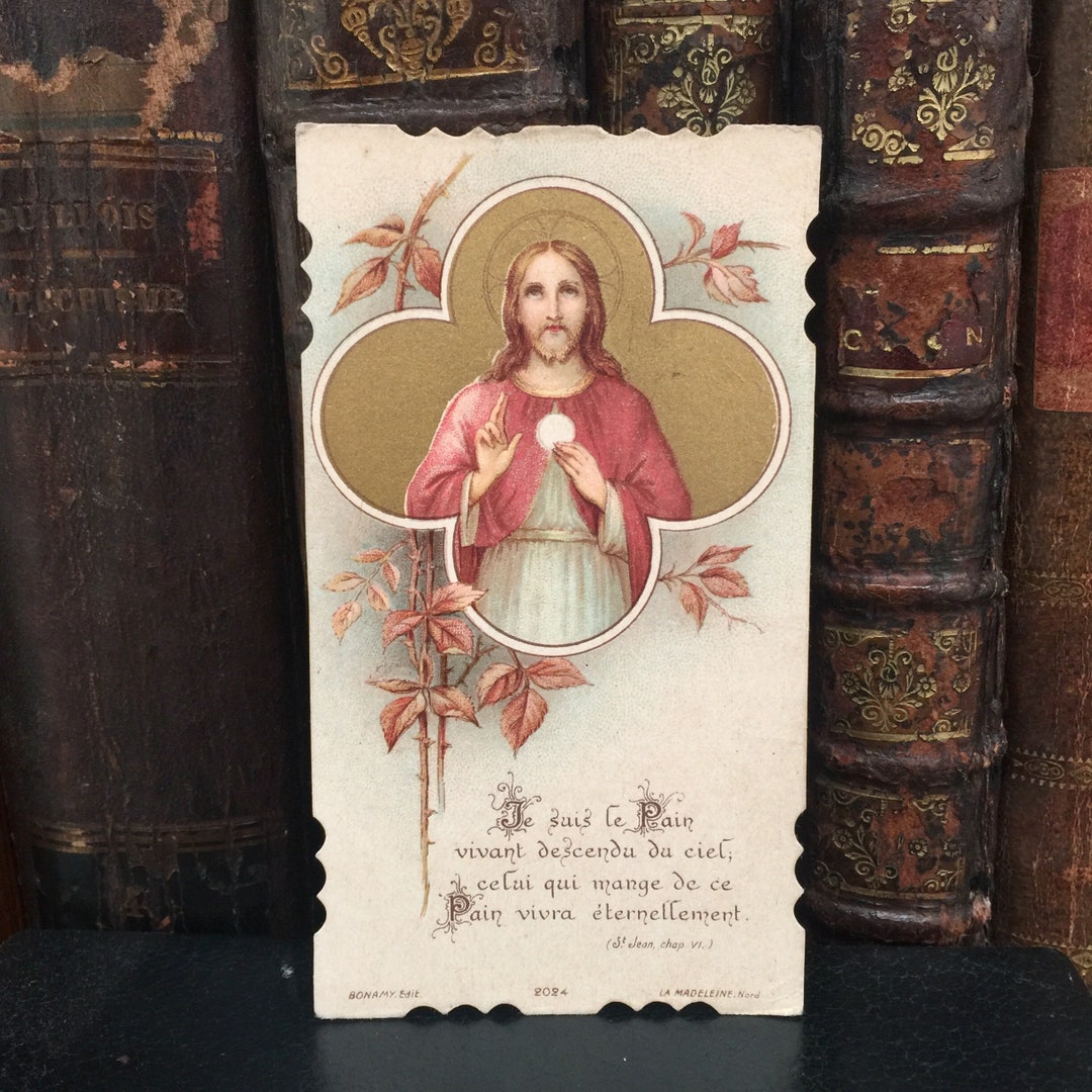 Rare Antique Pious Image From France, the Communion of Jesus Published ...