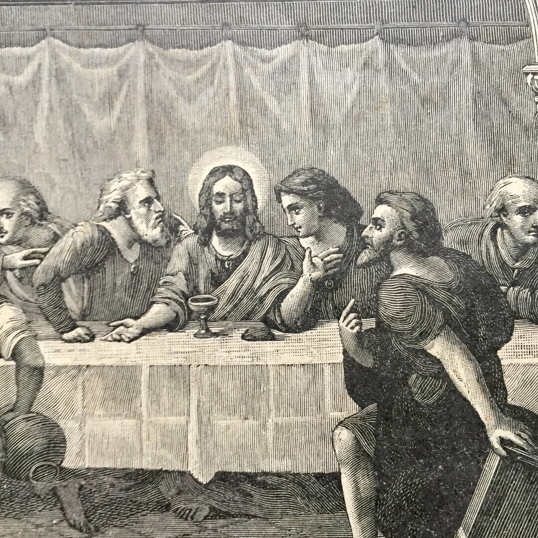 Large Antique Catechism Print From France, "the Communion" Illustration ...