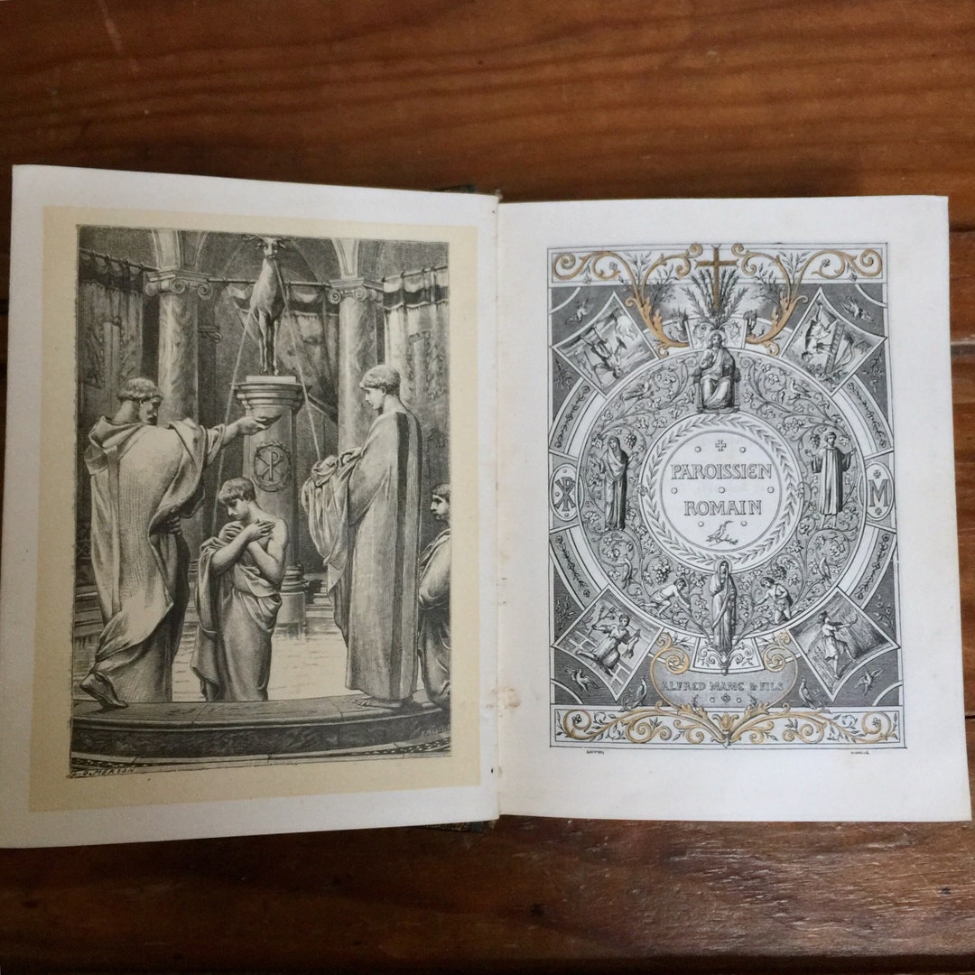 Antique Missal in French and Latin, Luxury Lithurgical Book With a ...