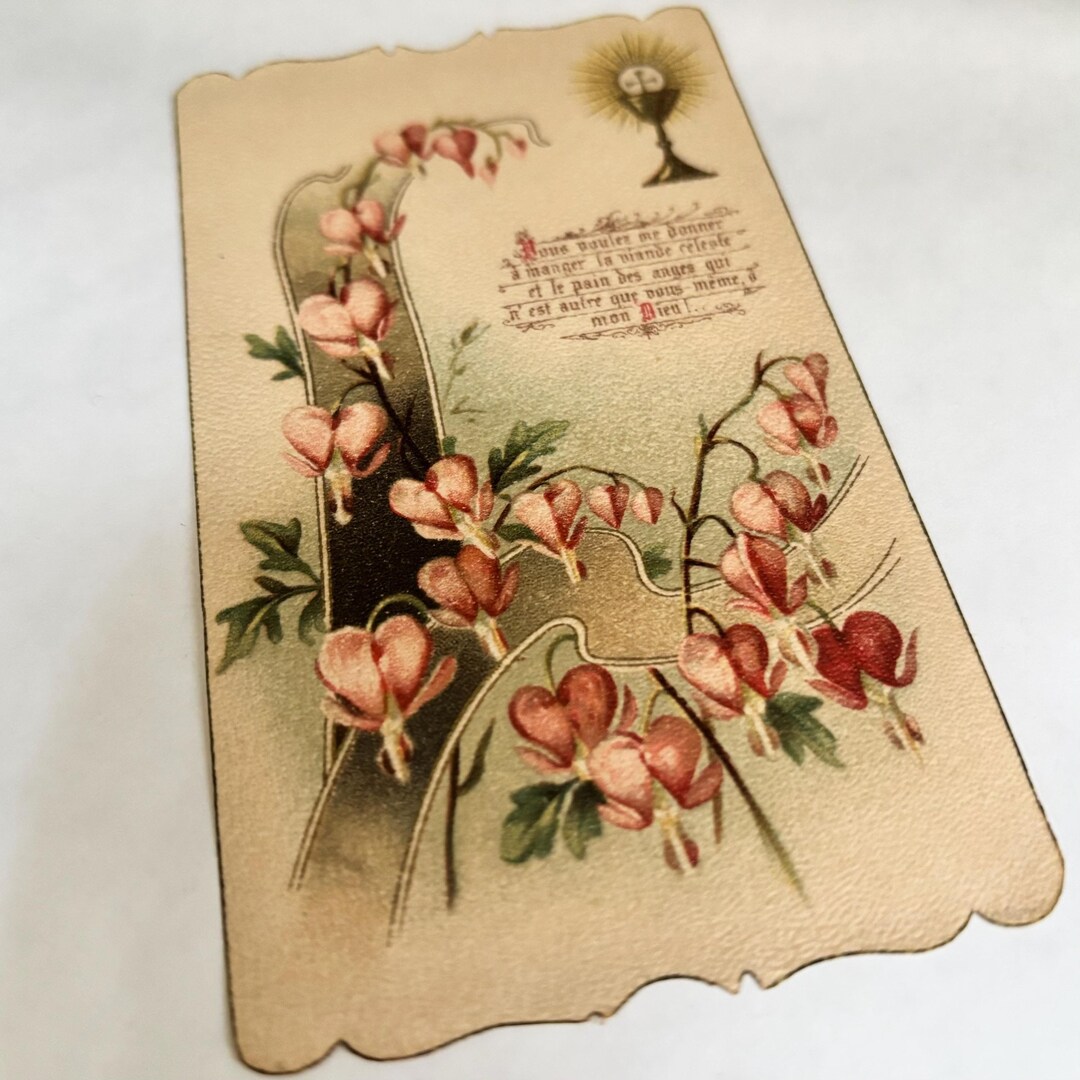 Rare Antique Pious Image From France, Communion Image With a Chalice ...