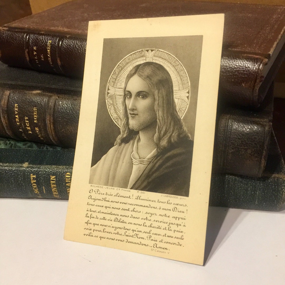 Rare Antique Pious Image From France, Portrait of Christ Published by ...