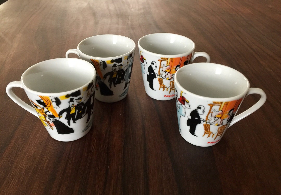 Rare Vintage Set of 4 Expresso Cups From the Famous Paris Restaurant ...