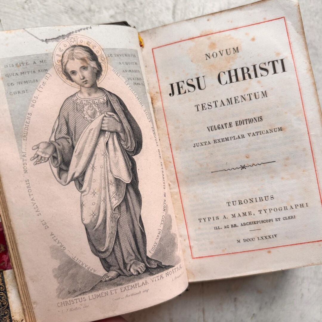 Rare 1884 Antique Religious Book in Latin novum Jesu Christi ...