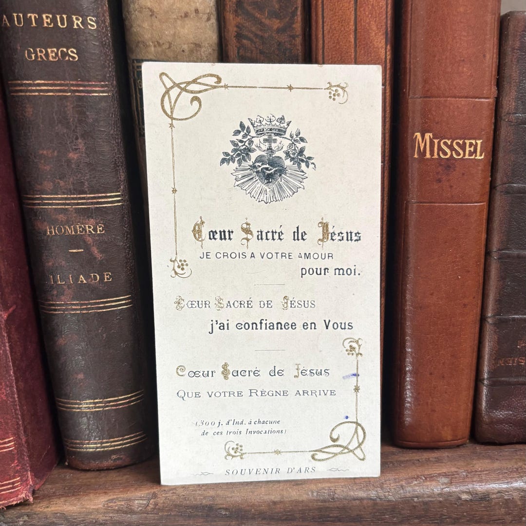 Rare Antique Pious Image From France "coeur Sacré De Jésus Christ ...