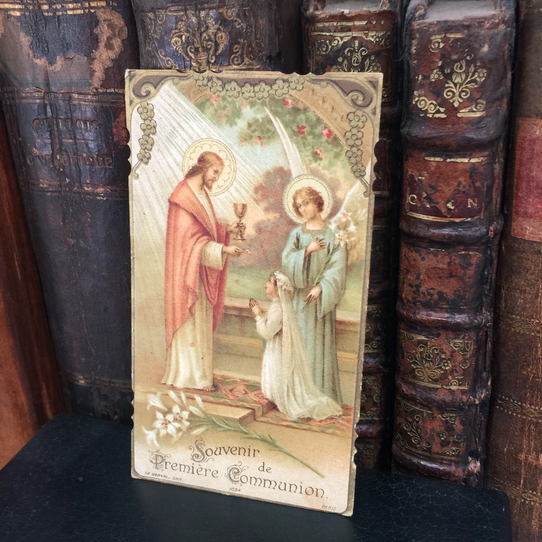 Rare Antique Pious Image From France, "souvenir De Première Communion ...