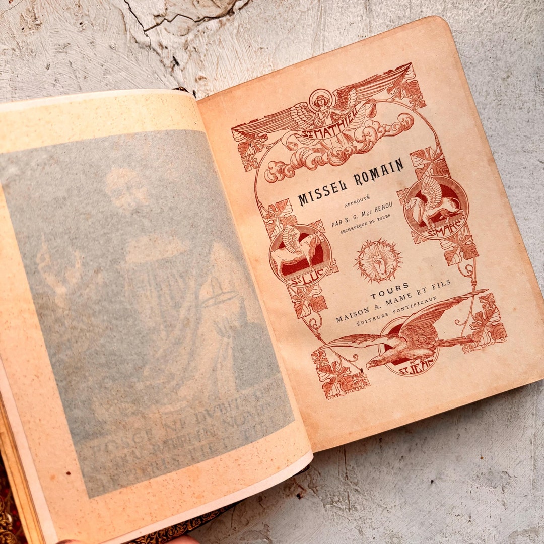 Antique Roman Catholic Missal, Luxury Lithurgical Book in French With a ...