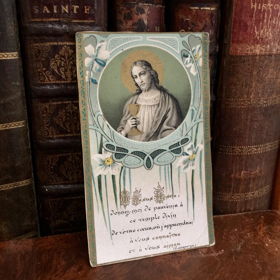 Rare Pious Image From France, Communion Souvenir, Portrait of Jesus - Etsy