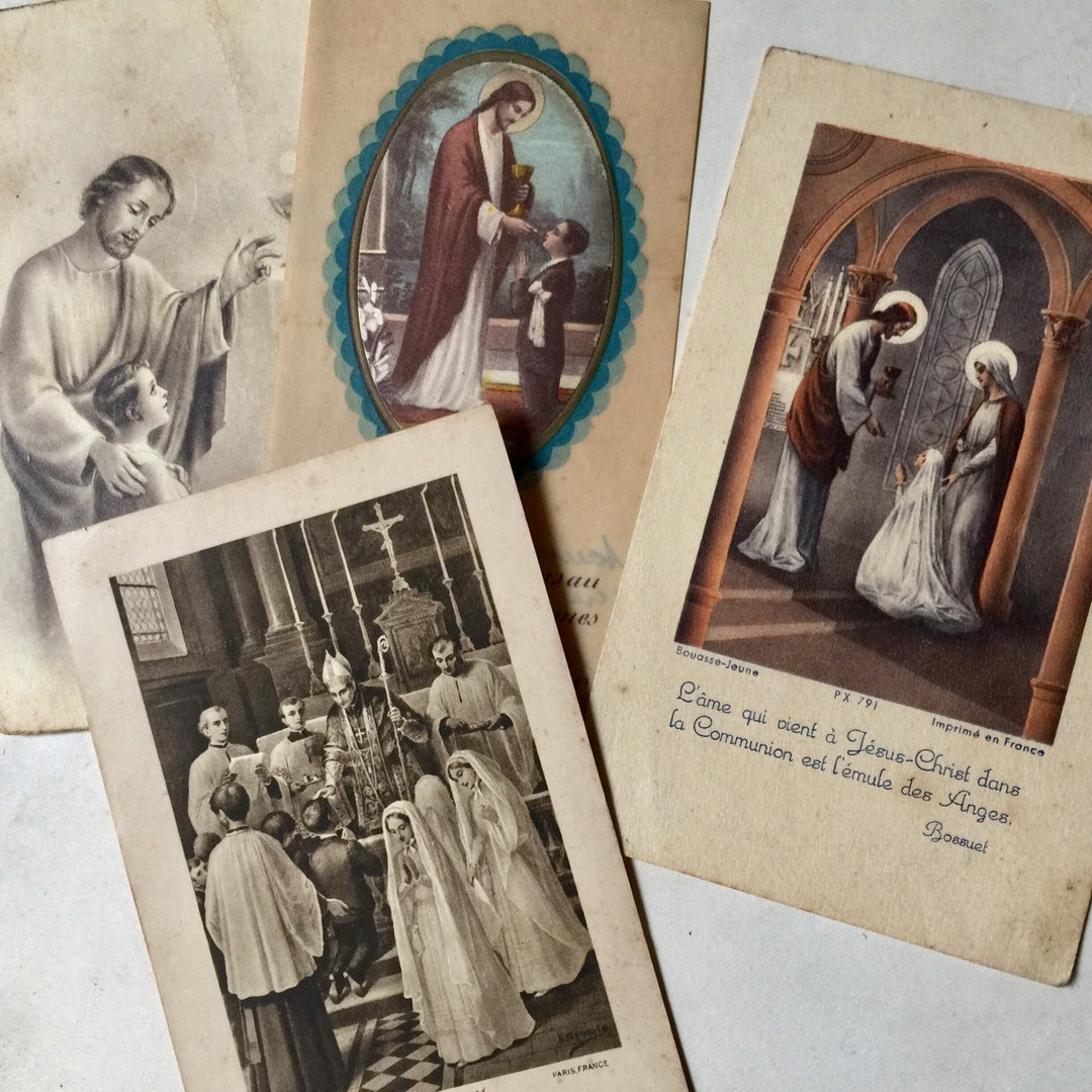 Rare Antique Pious Images From France, Set of 4 Communion Images ...