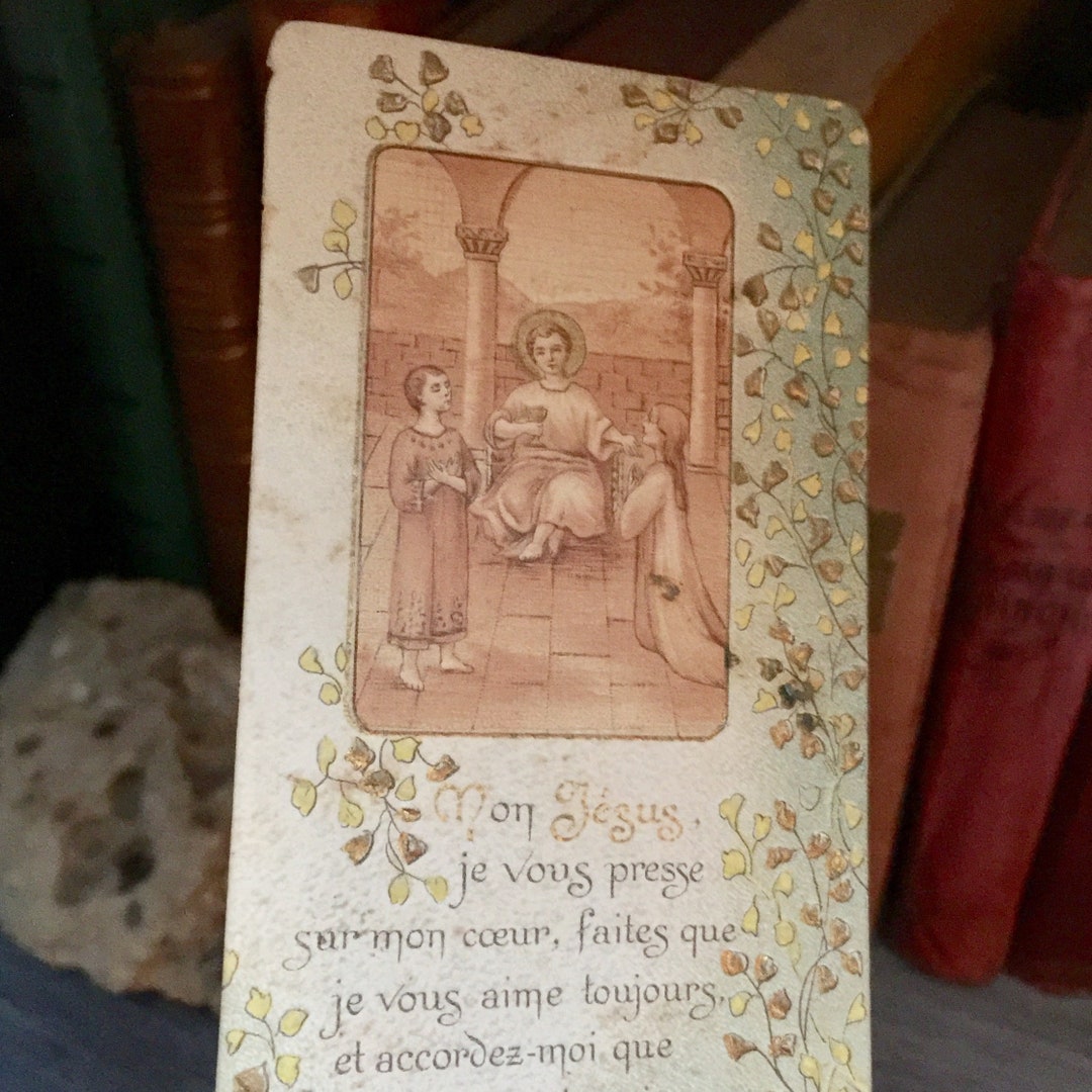 Rare Antique Pious Image From France, Communion Image Representing ...