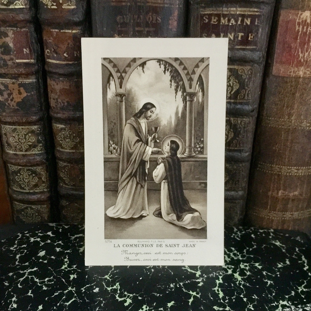 Rare Antique Pious Image From France, JESUS Et SAINT JEAN (jesus and St ...