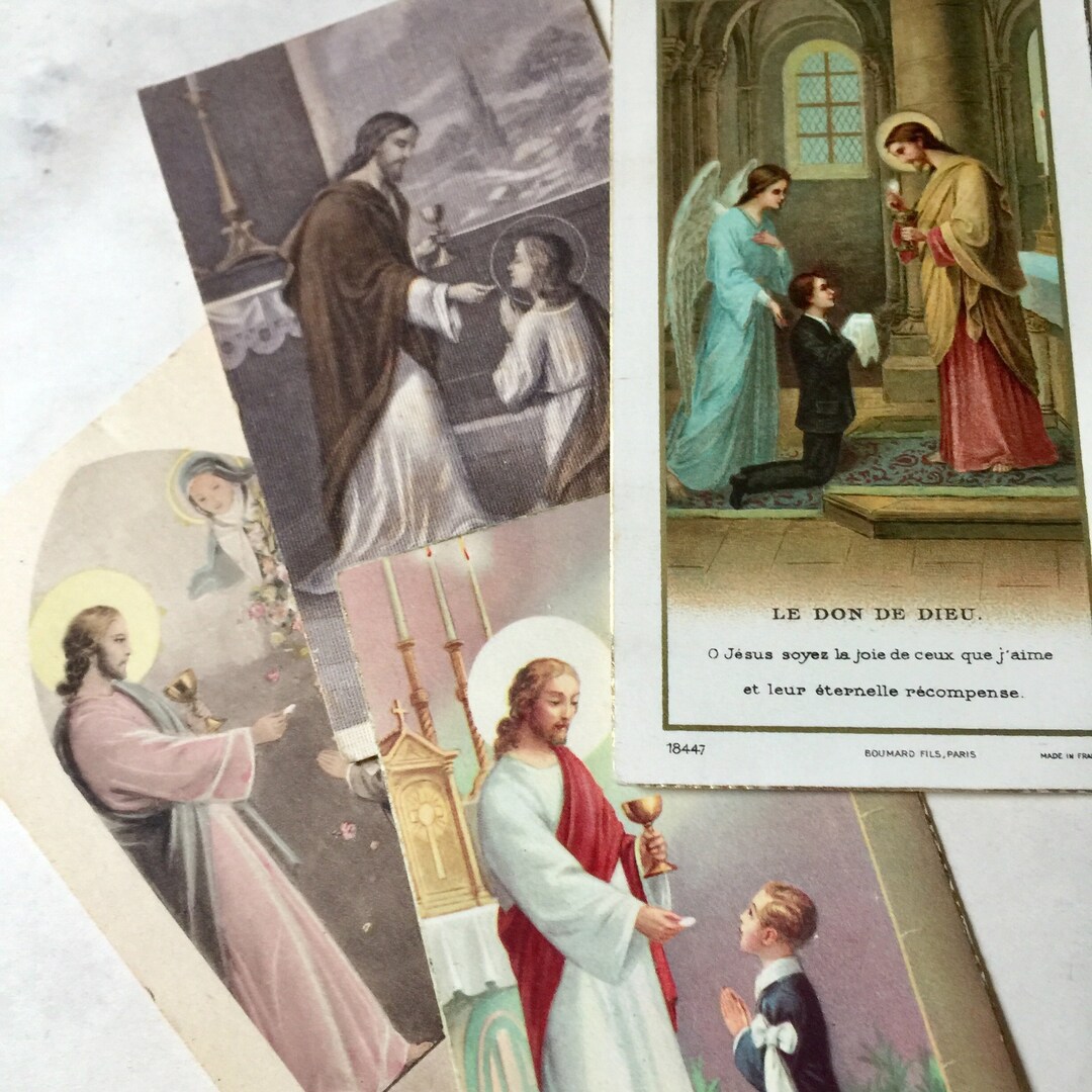 Rare Antique Pious Images From France, Set of 4 Communion Images ...