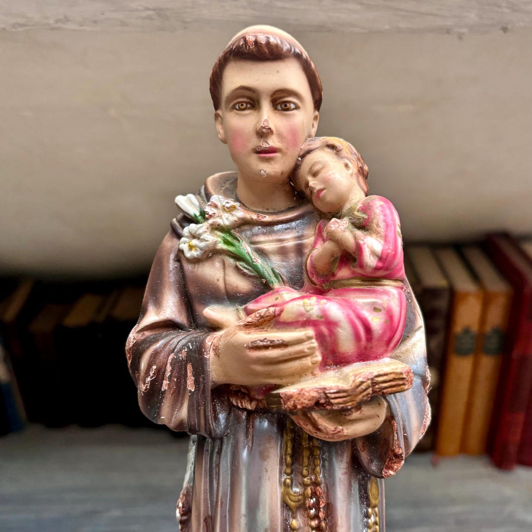 Vintage Catholic Statue of Saint Anthony of Padua From Italy, Devotion ...