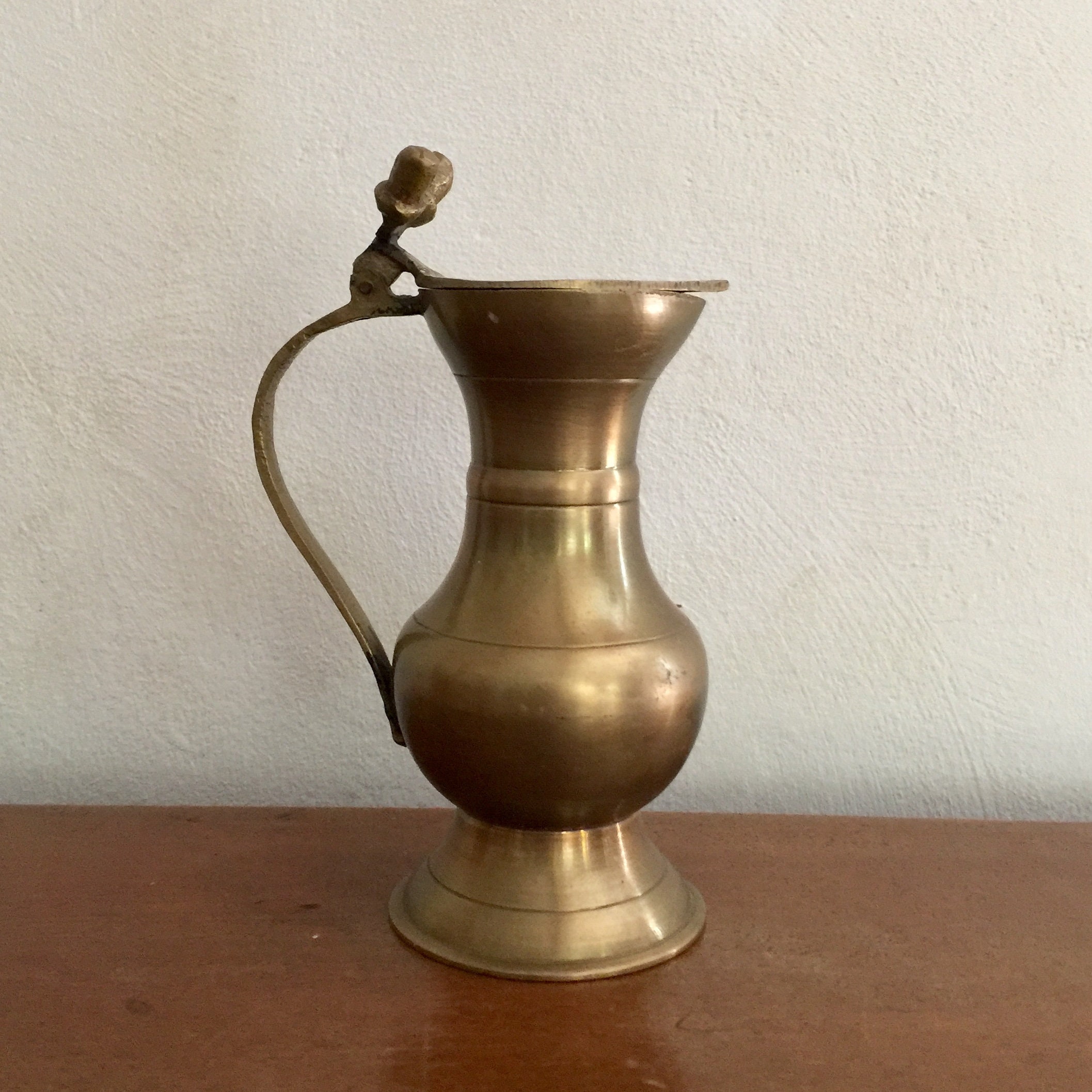 Charming small vintage brass lidded pitcher from France | Etsy