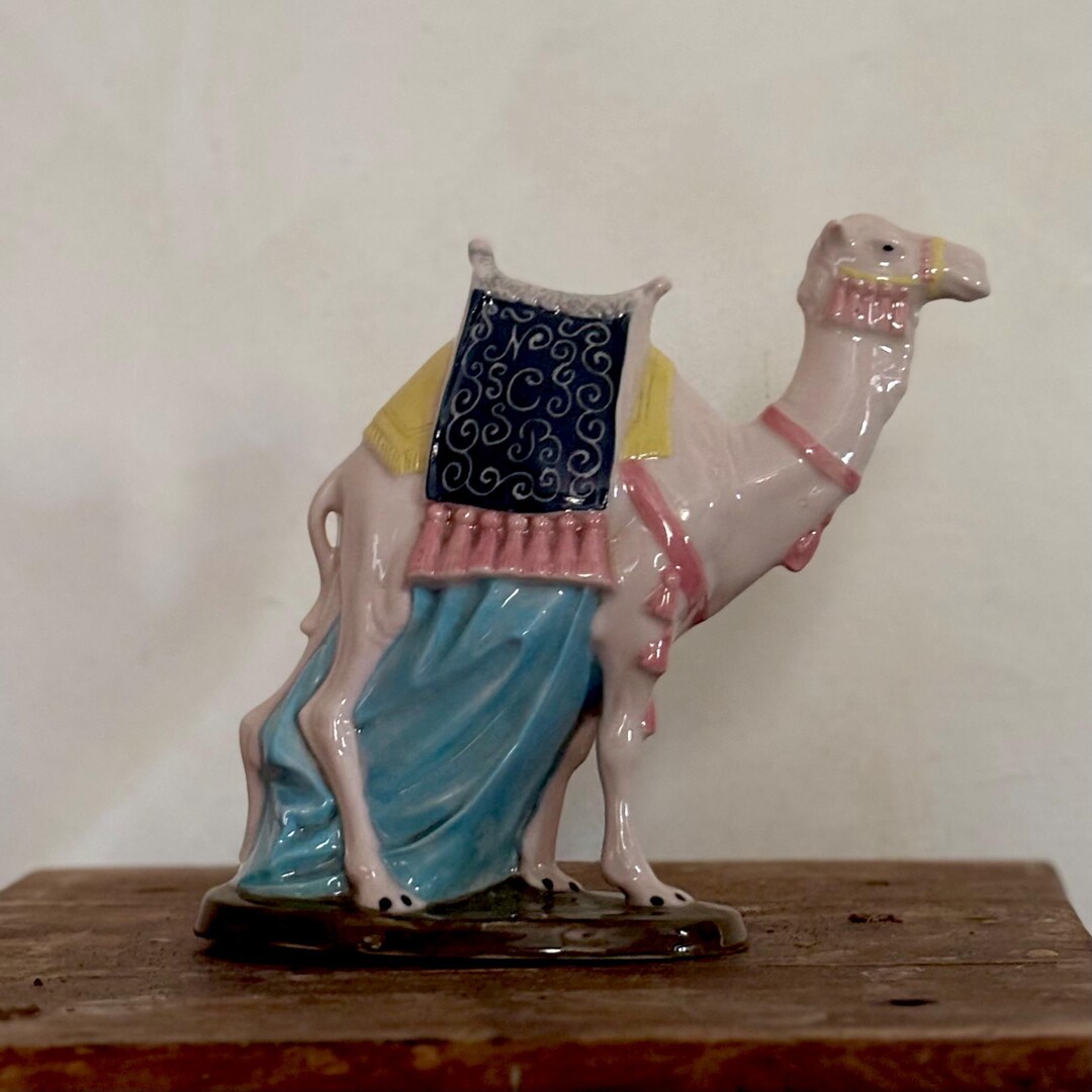 Charming Vintage Ceramic Camel From Morocco, Enameled Ceramic Camel ...