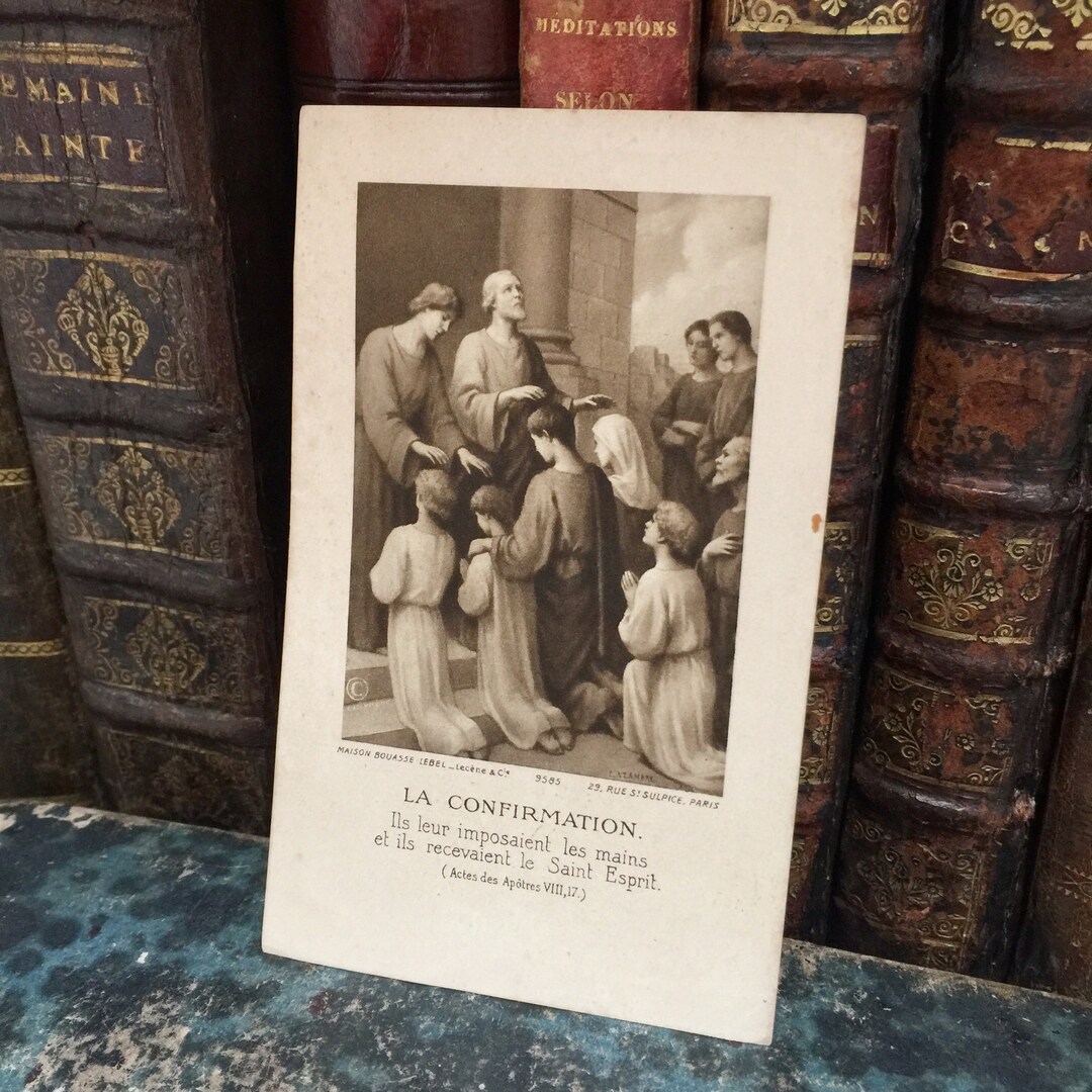 Rare Antique Pious Image From France, LA CONFIRMATION by Etienne ...