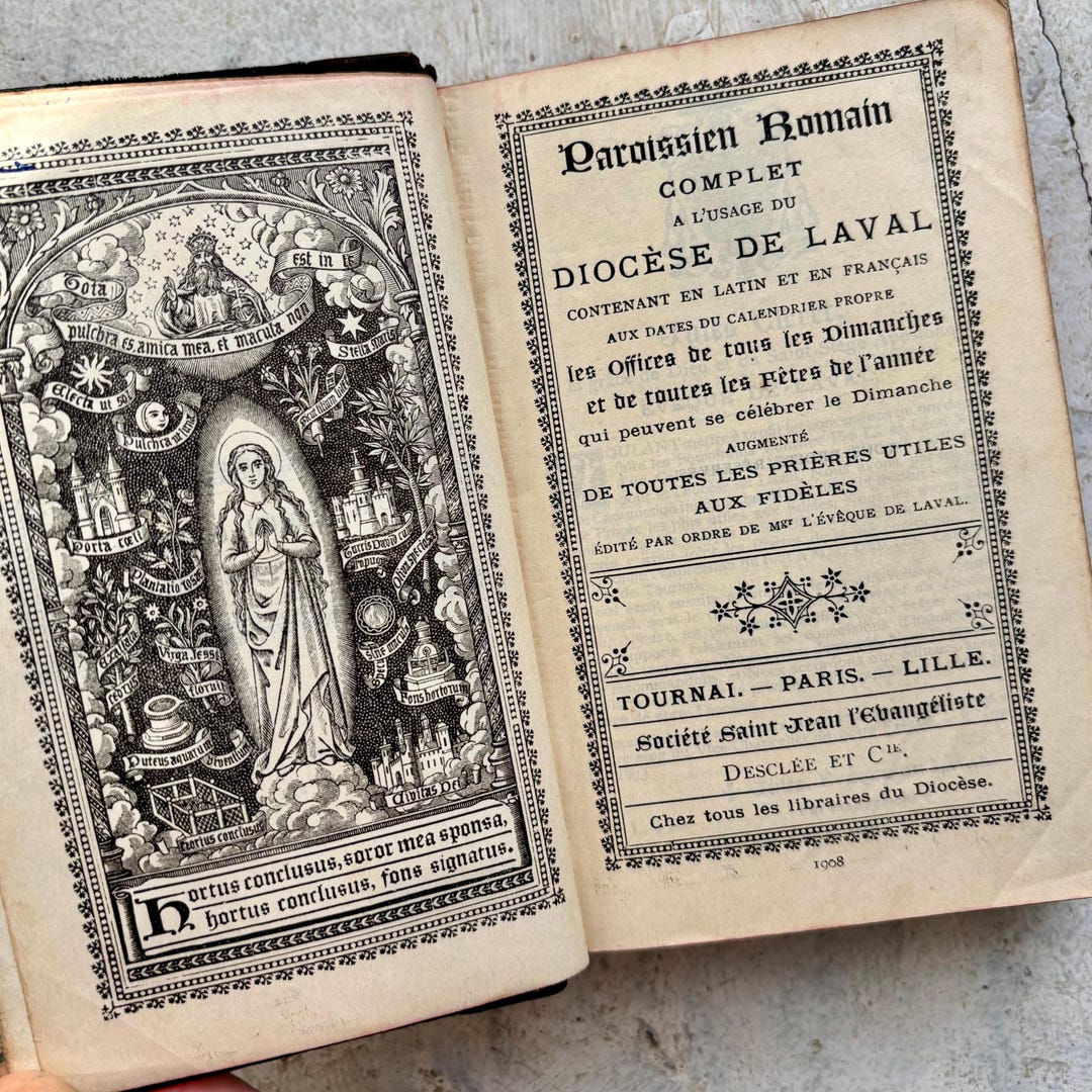 Antique Catholic Roman Parishioner in French and Latin paroissien ...