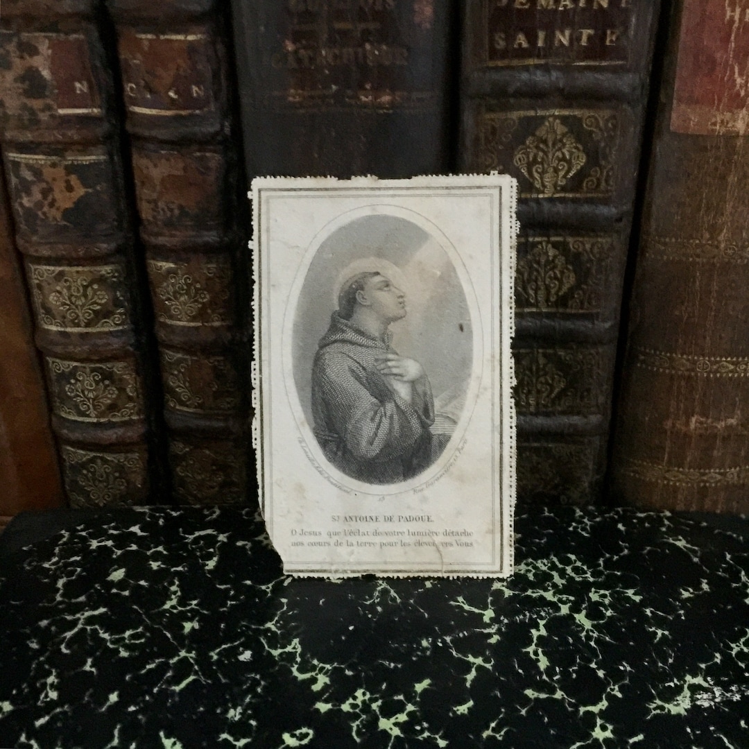 Rare Antique Pious Image From France "saint Antoine De Padoue (st ...