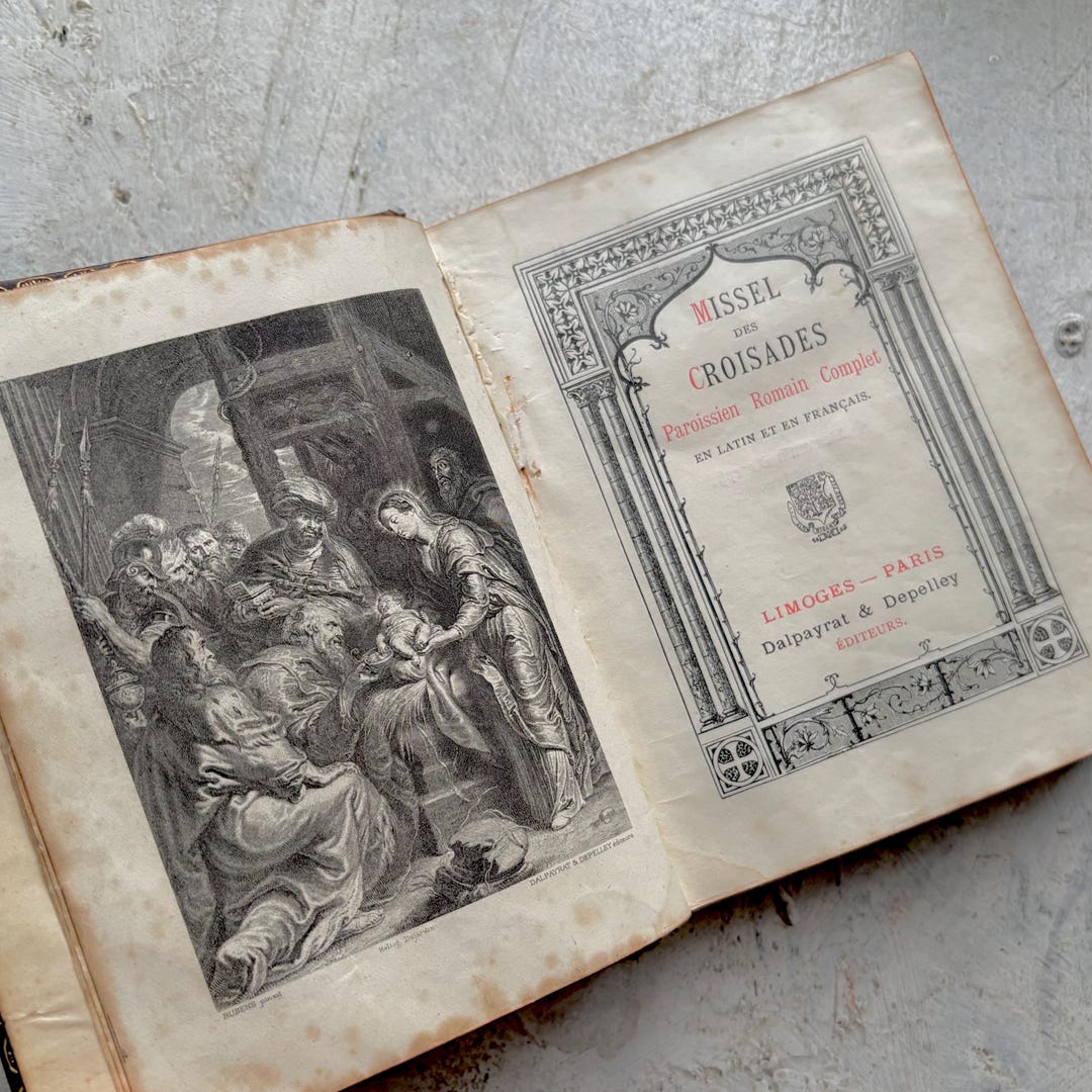 Rare Antique Roman Catholic Illustrated Missal in French & Latin ...