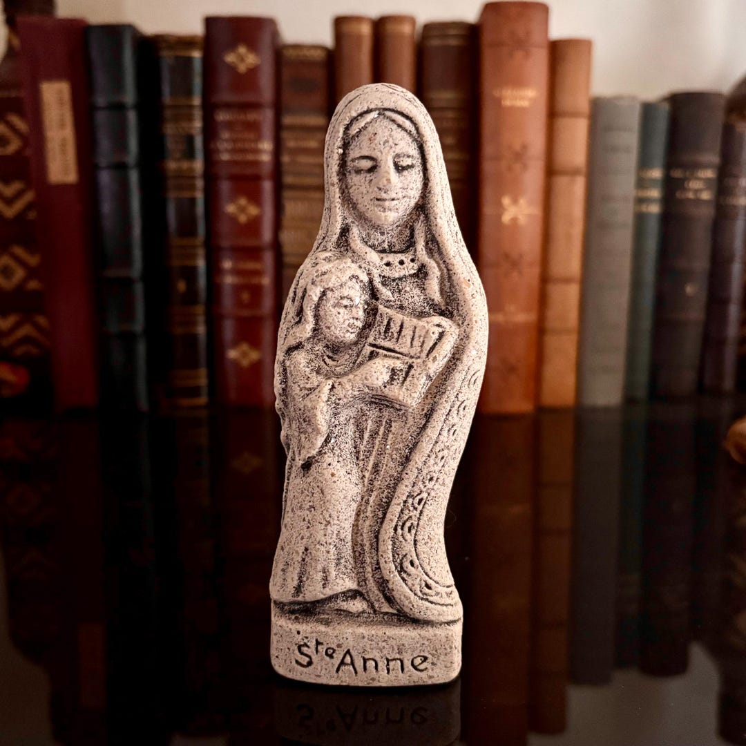 Vintage Stone Statue of Saint Ann, Catholic Devotion Statue From Sainte ...