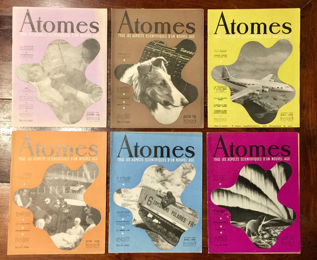Set of 6 Vintage Science Magazines in French "atomes" From 1949, Latest ...