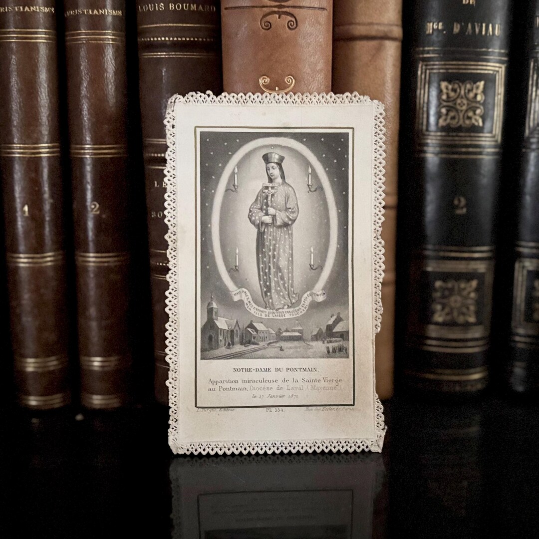 Rare Antique 19th Century Pious Image From France, Our Lady of Pontmain ...