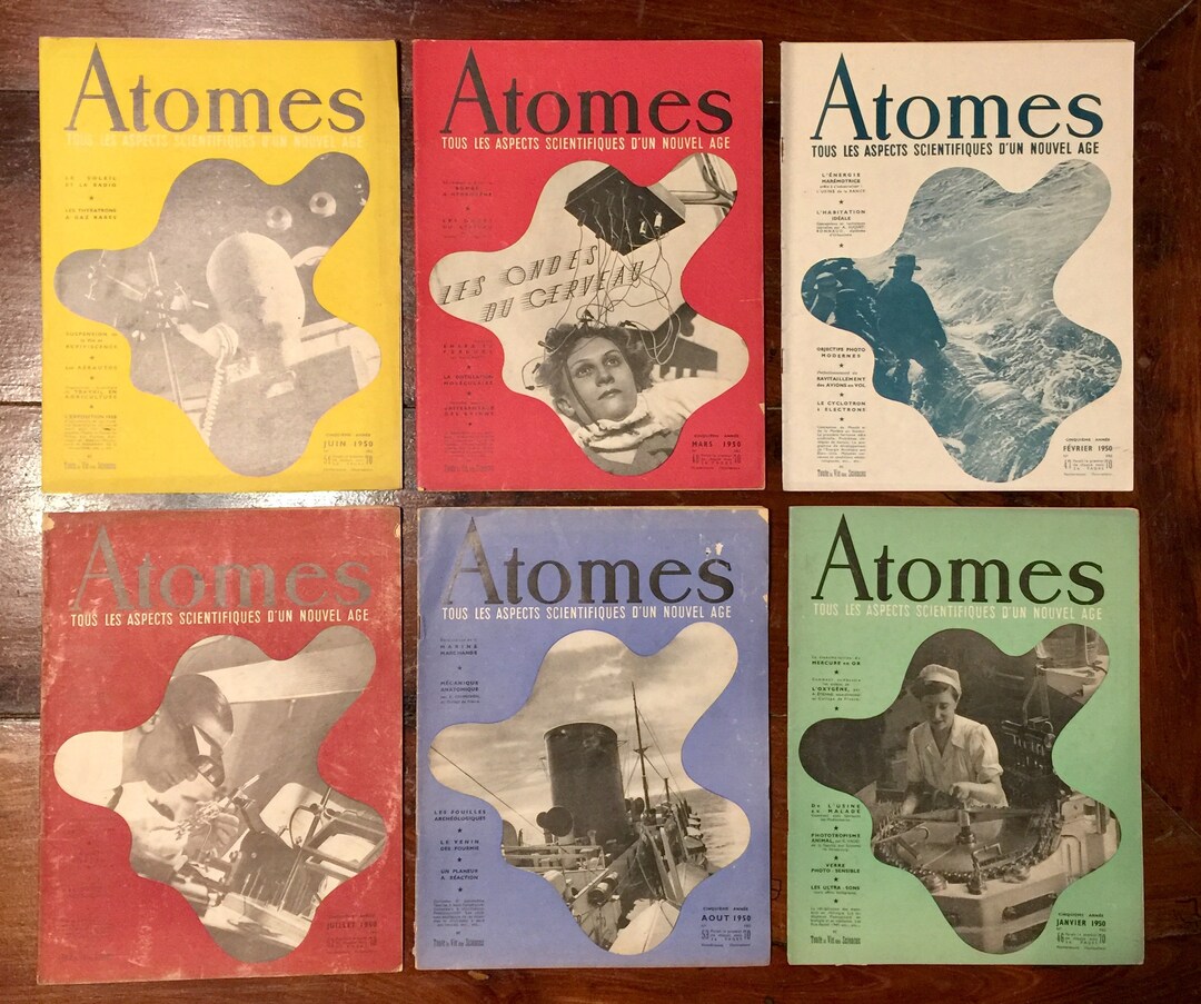 Set of 6 Vintage Science Magazines in French "atomes" From 1950, Latest ...