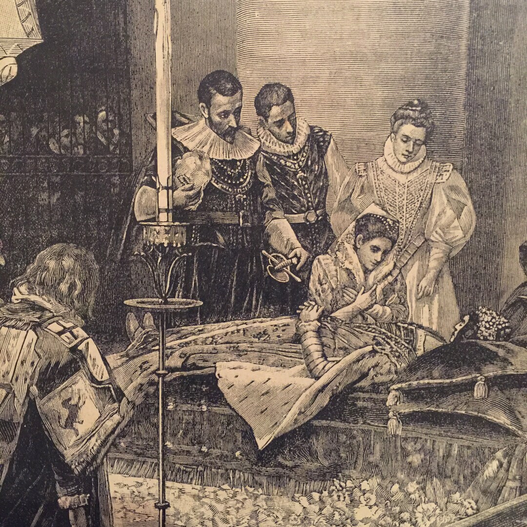 Large Antique Catechism Print From France, "you Are Dust, and to Dust ...