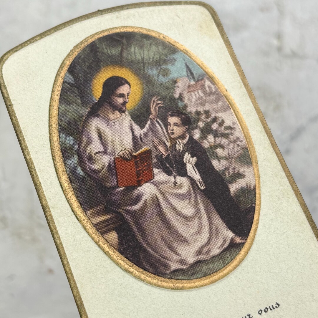 Rare Antique Pious Image From France, First Communion Souvenir From ...