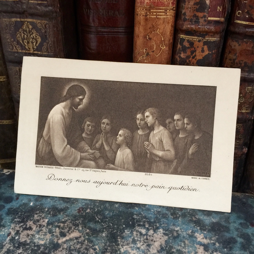 Rare Antique Pious Image From France JESUS GIVING COMMUNION by Maison ...
