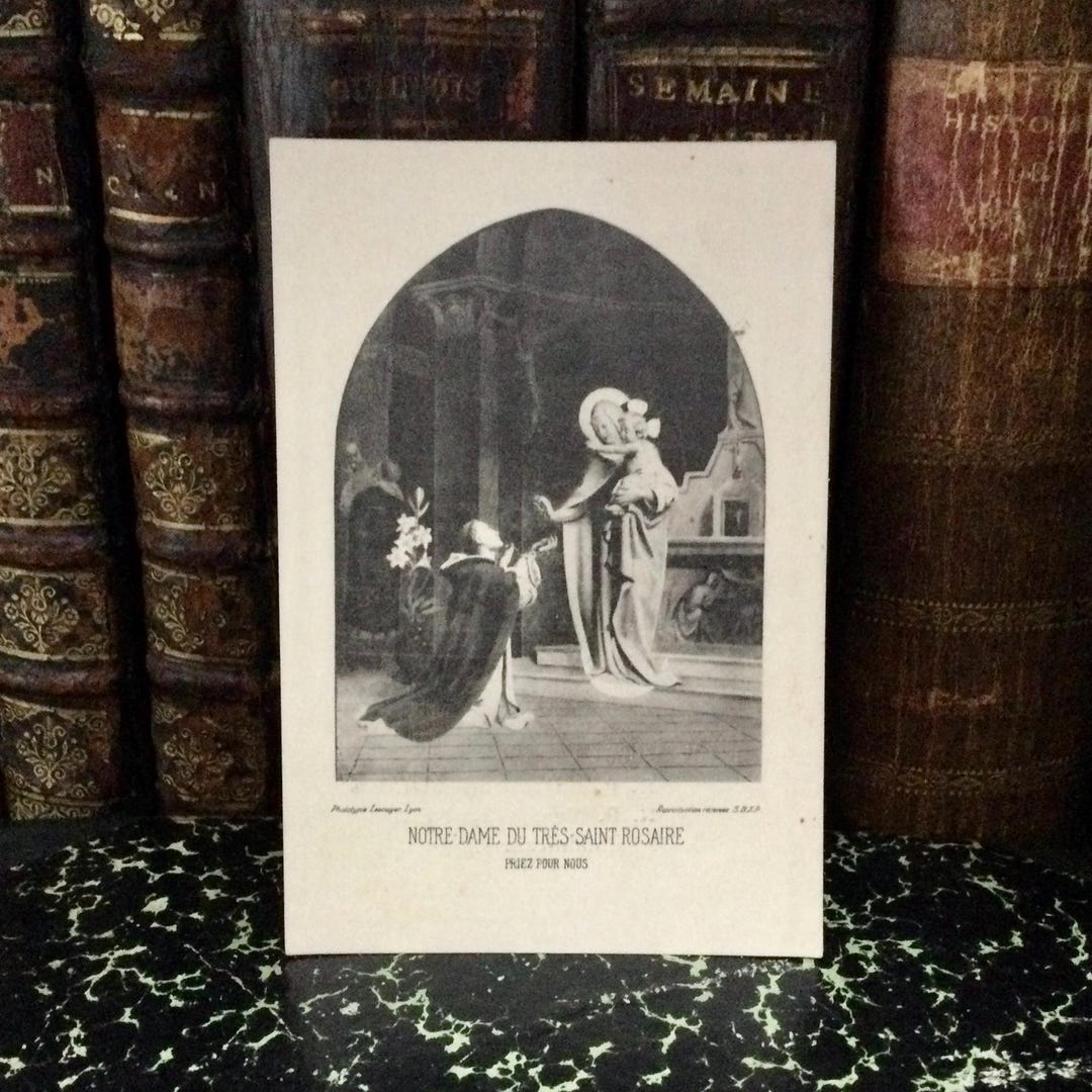 Rare Antique Pious Image From France, NOTRE DAME Du ROSAIRE (our Lady ...